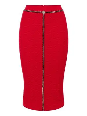 Elisabetta Franchi Chained Midi Skirt - Red