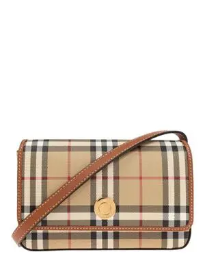 Burberry Hampshire Check Pattern Shoulder Bag - Nude