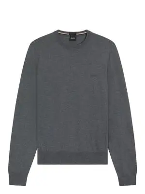 Hugo Boss Crewneck Jumper With Embroidered Logo - Grey