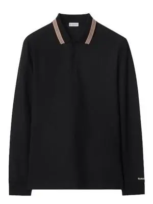 Burberry Long-sleeve Cotton Polo Shirt - Black