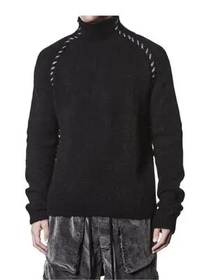 THOM KROM High-neck Long-sleeve Sweater With Raglan Sleeves - Black