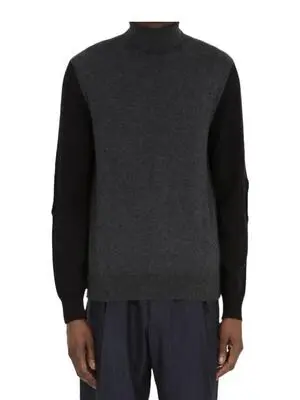 MAISON MARGIELA Two-tone Turtleneck Knitted Jumper - Black