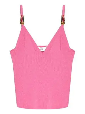 Versace Safety Pin Detailed Knitted Top - Pink
