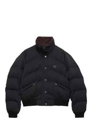 Prada Cropped Compact Poplin Down Jacket - Black
