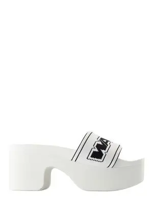 Alexander Wang Logo Strap Platform Sandals - White