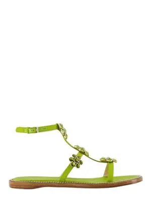 Giambattista Valli Jaipur Embellished Flat Sandals - Green