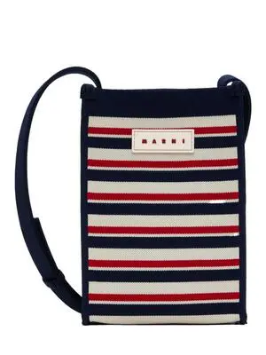 Marni Mini Striped Crossbody Bag - Black