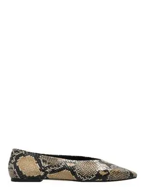 AeydĒ Snakeskin Pattern Ballet Flats - Hazelnut Color