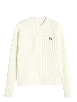 MAISON KITSUNÉ Maison Kitsuné Ribbed Knit Fox Head Cardigan
