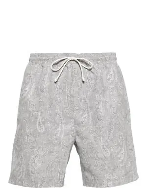 Brunello Cucinelli Bandana Print Swim Shorts - Gray