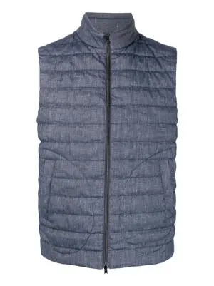 Herno Quilted Denim Gilet - Gray