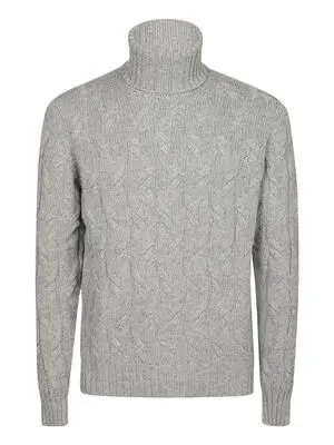 DRUMOHR Cashmere Sweater With High Neck And Ribbed Details - Gray