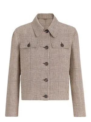 Brunello Cucinelli Prince Of Wales Plaid Blazer - Nude