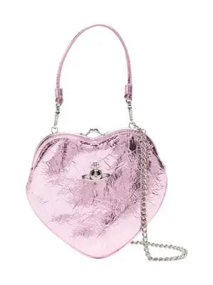 VIVIENNE WESTWOOD Heart-shaped Metallic Clutch - Pink