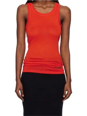 JIL SANDER Lightweight Wool Knit Vest - Red