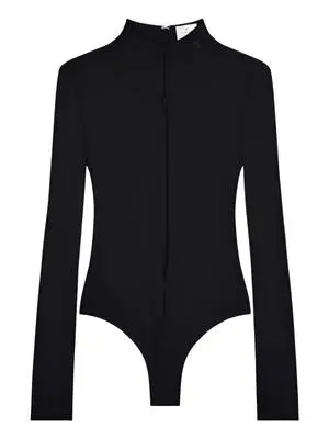 COURREGES Long-sleeved Jersey Bodysuit - Black