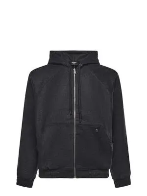 Fendi Ff Plaque Zip-up Hoodie - Black