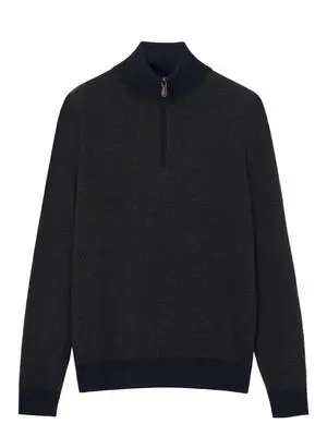 Loro Piana Roadster Half-zip Jumper - Black