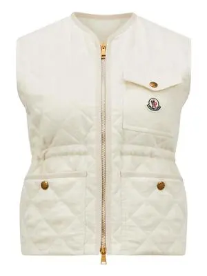 Moncler Vigny Diamond-quilted Padded Gilet - Beige