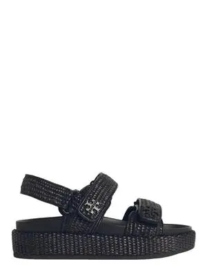Tory Burch Tory Burch Kira Woven Dual-Band Sport Sandals Black
