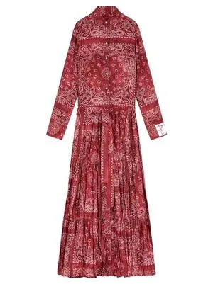 GOLDEN GOOSE Paisley Print Viscose Shirt Dress - Red