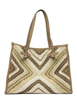 GIANNI CHIARINI Woven Shoulder Bag - Nude