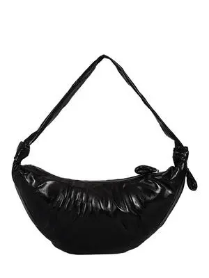 LEMAIRE Knot Detailed Croissant Shoulder Bag - Black