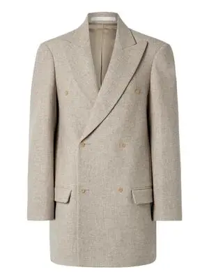 Carven Double-breasted Wool Blazer - Nude
