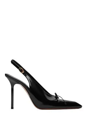 Jacquemus Slingback Pumps With Adjustable Buckles And Bow Detailing - Black