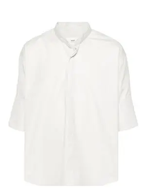 Ami Mandarin Collar Buttoned Shirt - White