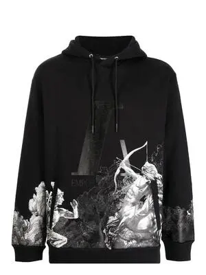 Emporio Armani Printed Hoodie - Black