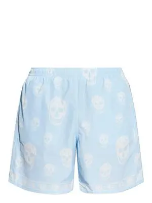 Alexander McQueen Skull Print Swim Shorts - Blue