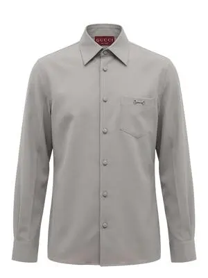 Gucci Horsebit Technical Panama Shirt - Light Gray
