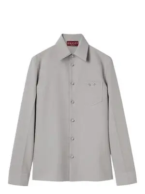 Gucci Horsebit Technical Panama Shirt - Light Gray