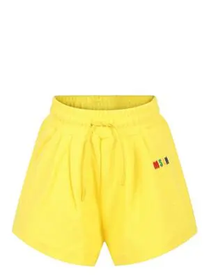 MSGM Logo Shorts - Yellow