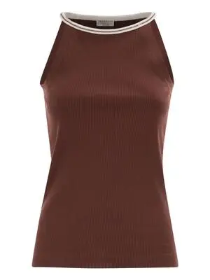 Brunello Cucinelli Ribbed Crewneck Tank Top - Red