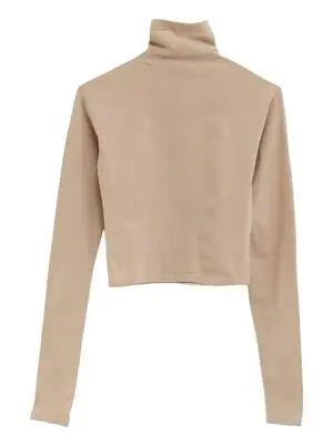 ALAÏA Alaia High Neck Long Sleeve Cropped Top