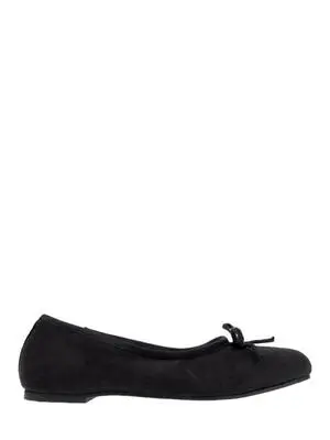 Balenciaga Faux Satin Ballet Flats With Bow Detail - Black