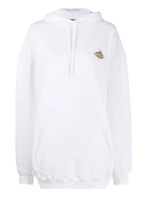 Balenciaga Logo Hooded Long Sleeve Sweater - White