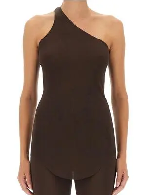 Rick Owens One-shoulder Ribbed Top - Black