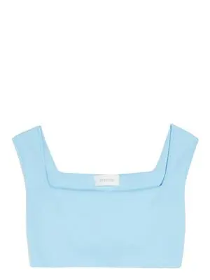 Sportmax Square-neck Cropped Vest Top - Blue
