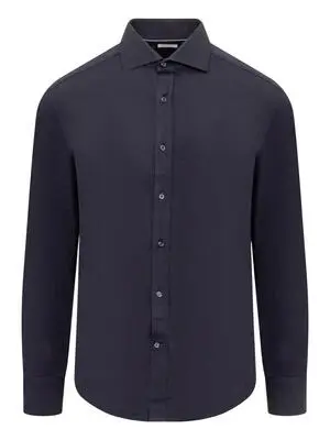 Brunello Cucinelli Brunello Cucinelli Collared Long-Sleeved Shirt Black