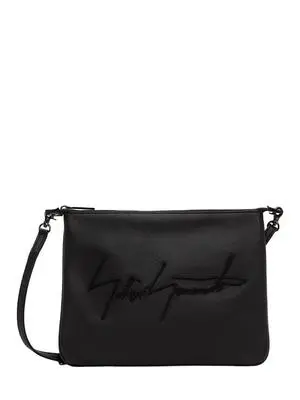 Yohji Yamamoto Embroidered Cross Body Bag - Black