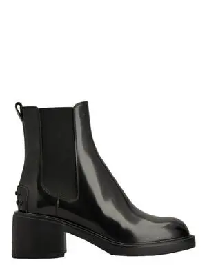 TOD'S Block Heel Chelsea Boots - Black