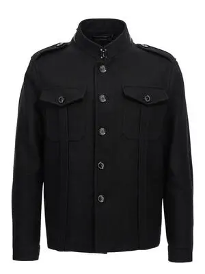 TOM FORD Japanese Jacket With Stand Collar And Front Buttons - Black