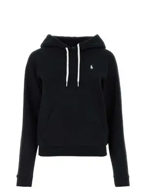 Polo Ralph Lauren Embroidered Logo Drawstring Hoodie - Black