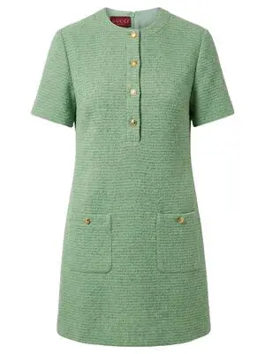 Gucci Cotton Bouclé Mini Dress - Green
