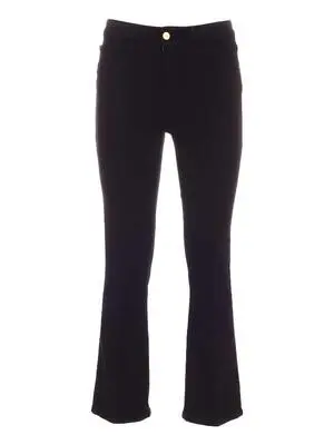 FRAME Slim-fit Flared Cropped Jeans - Black