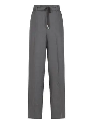 Peserico Drawstring Wide-leg Trousers - Black