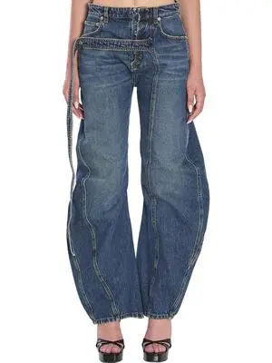 JEAN PAUL GAULTIER Wide-leg Strap Jeans - Blue